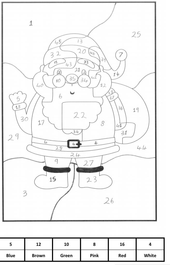 Christmas Calculated Colouring – MathematicsAndCoding