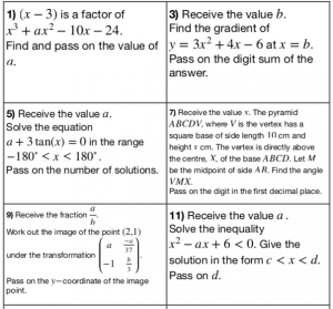AQA Level 2 Further Mathematics Relay – MathematicsAndCoding